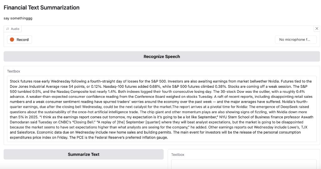 Financial Text Summarization